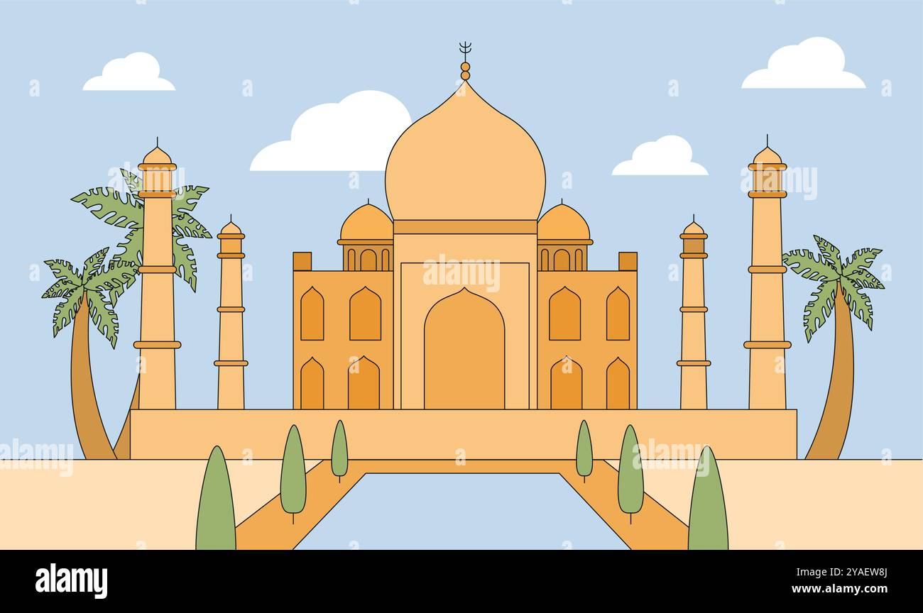 India Taj Mahal. Famous indian palace. East asian culture and ...