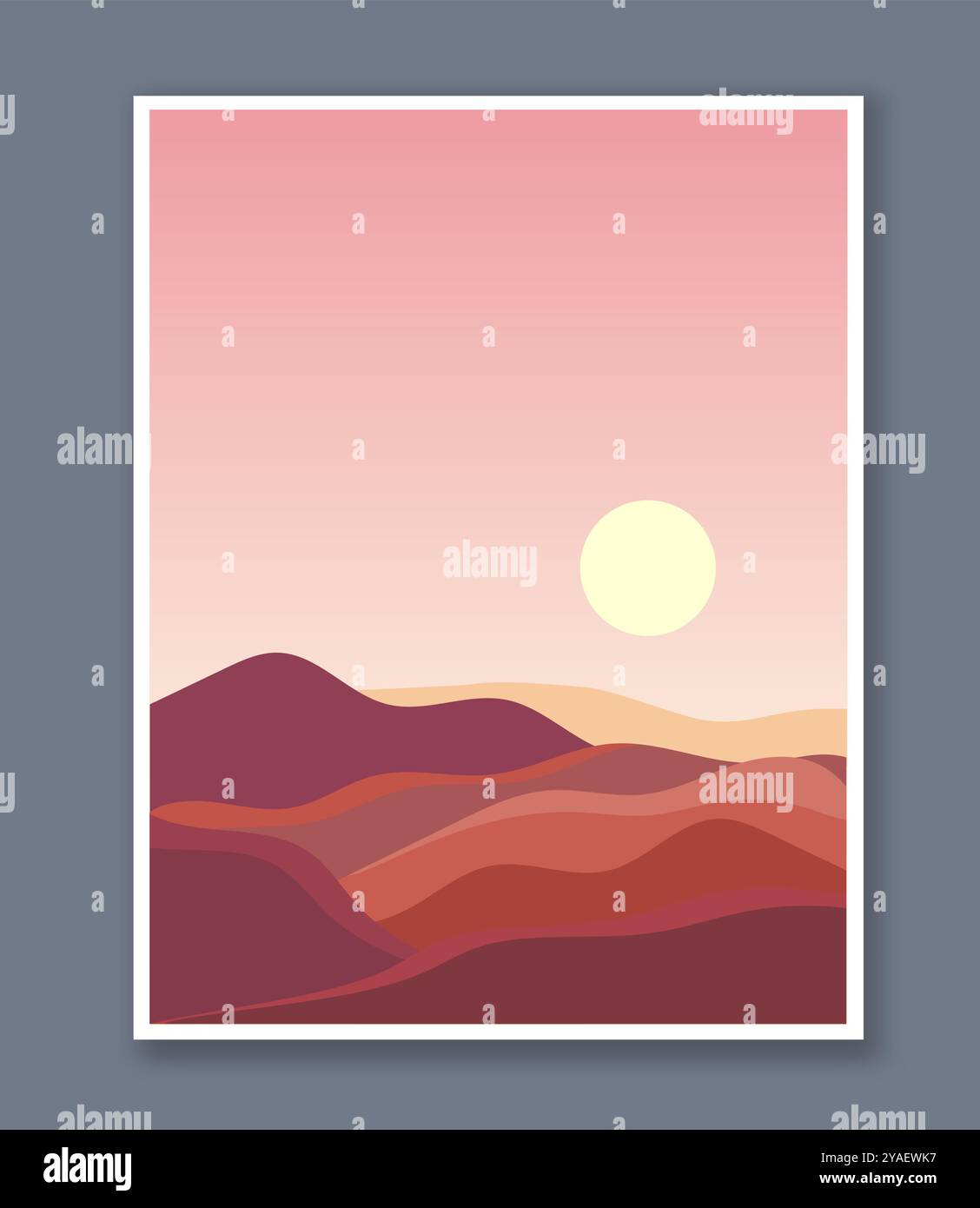 Nature landscape background. Mountains and cliffs under sun. Beautiful ...