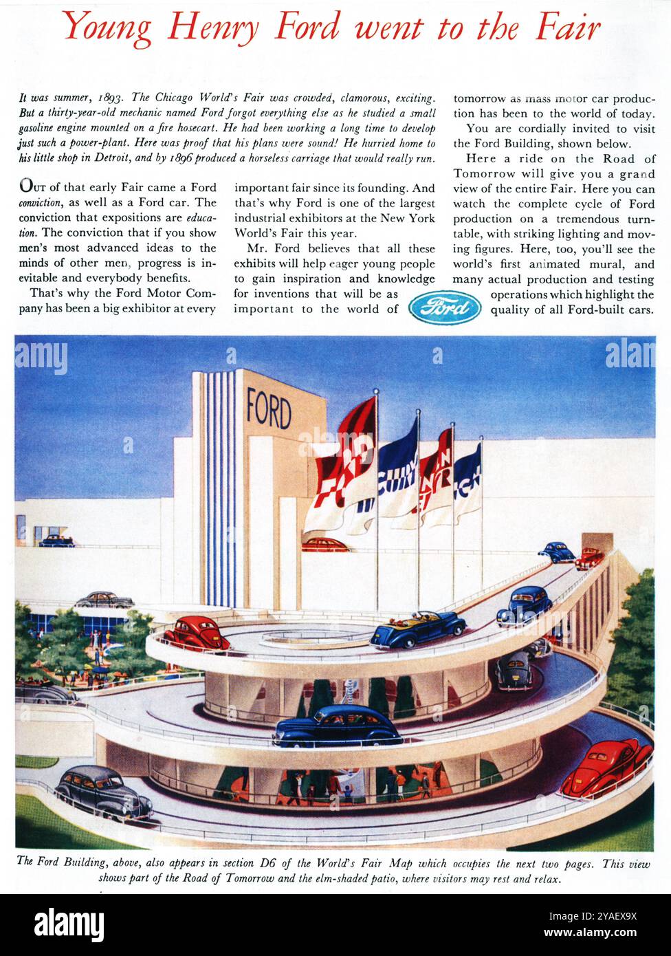 1939 Ford Motor Co. Exhibit World's Fair, New York Poster Stock Photo ...