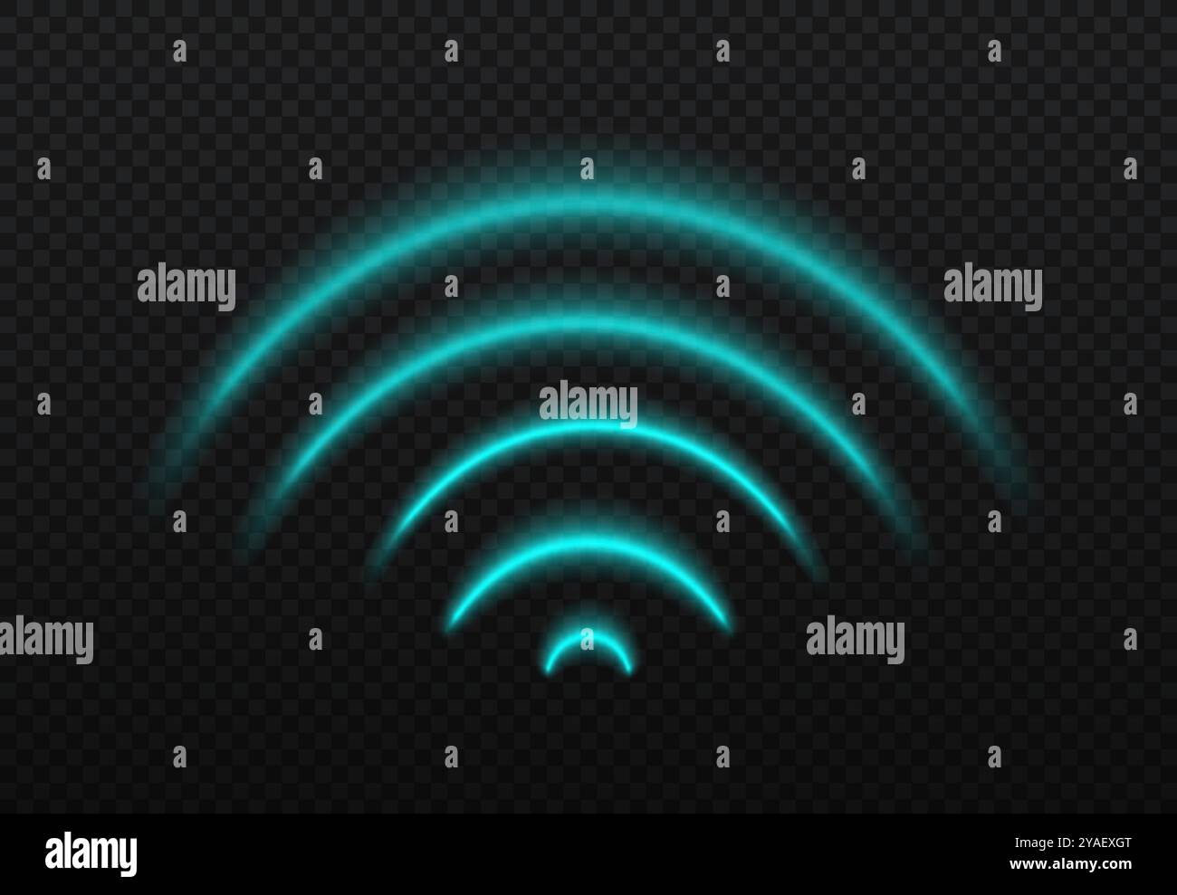 Wifi light effect. Blue wi fi symbol. Wireless connection and ...