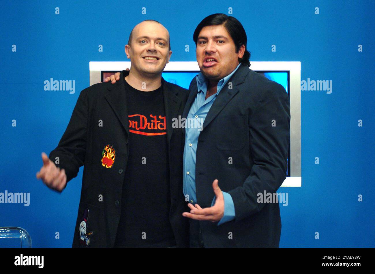 Brescia Italy 20/05/2004 : Max Pezzali, Italian singer, and Fedro ...