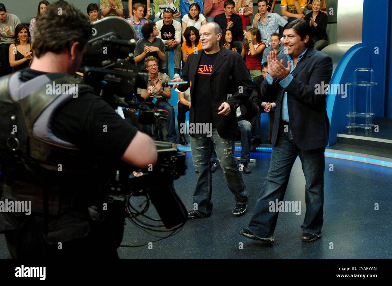 Brescia Italy 20/05/2004 : Max Pezzali, Italian singer, and Fedro ...