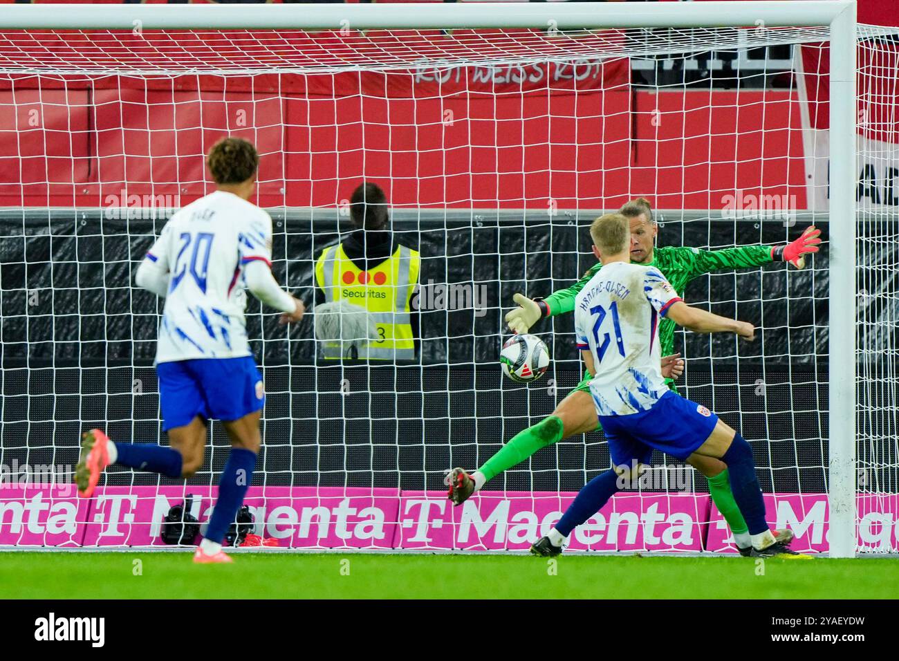 Linz, Austria 20241013. Austria scores during the Nations League soccer ...