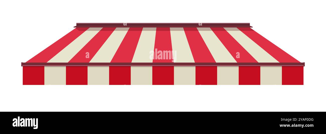 Striped awning for cafe. Striped shop canopy. Store or cafe sunshade awning Stock Vector Image ...