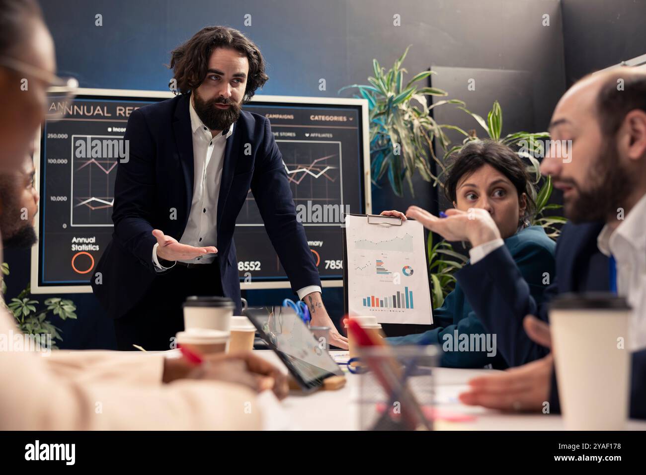 Management group developing new transformation strategies in a ...