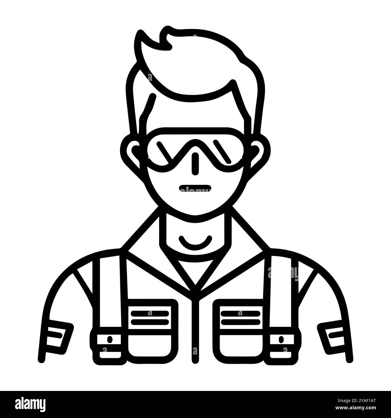 pilot icon or modern line symbol. Vector line art and icon design with ...
