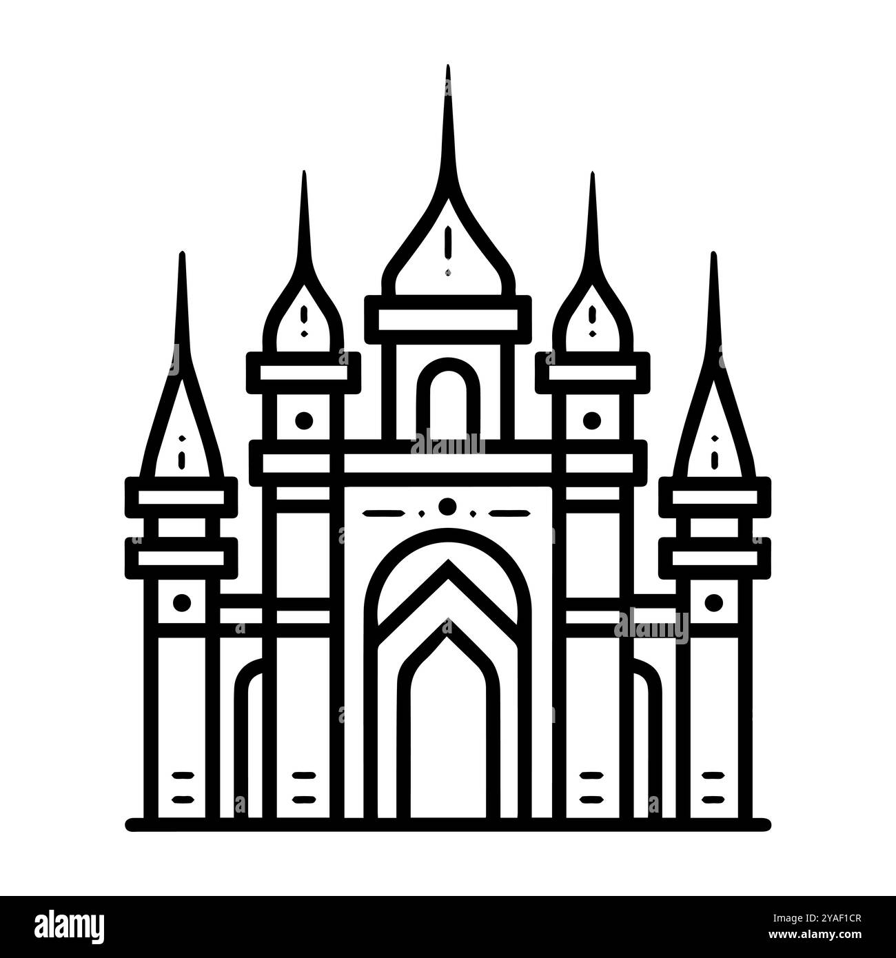 temple icon or modern line symbol. Vector line art and icon design with ...
