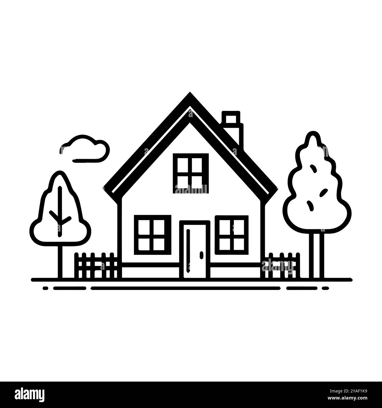 cottage icon or modern line symbol. Vector line art and icon design ...