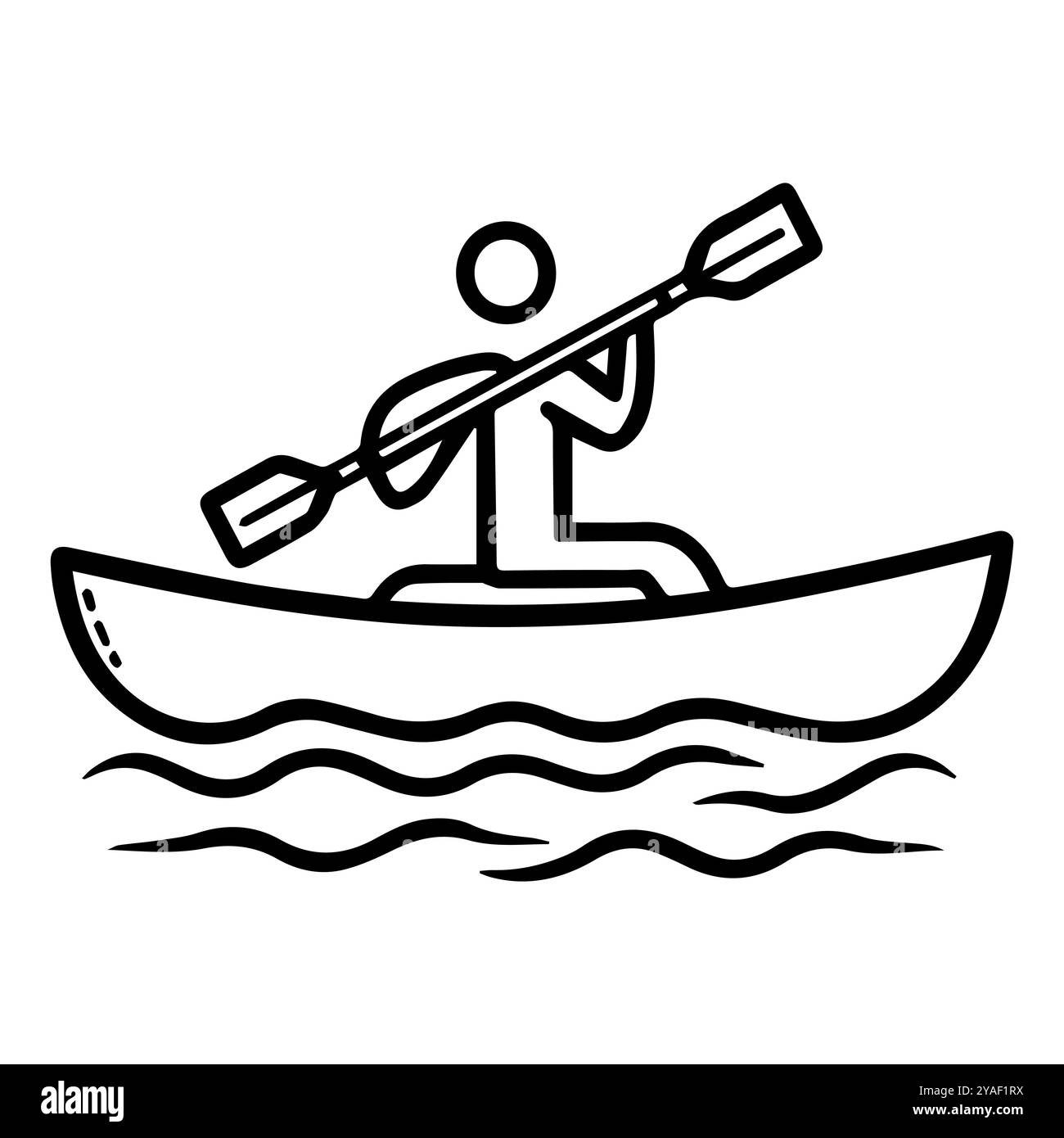kayak icon or modern line symbol. Vector line art and icon design with ...