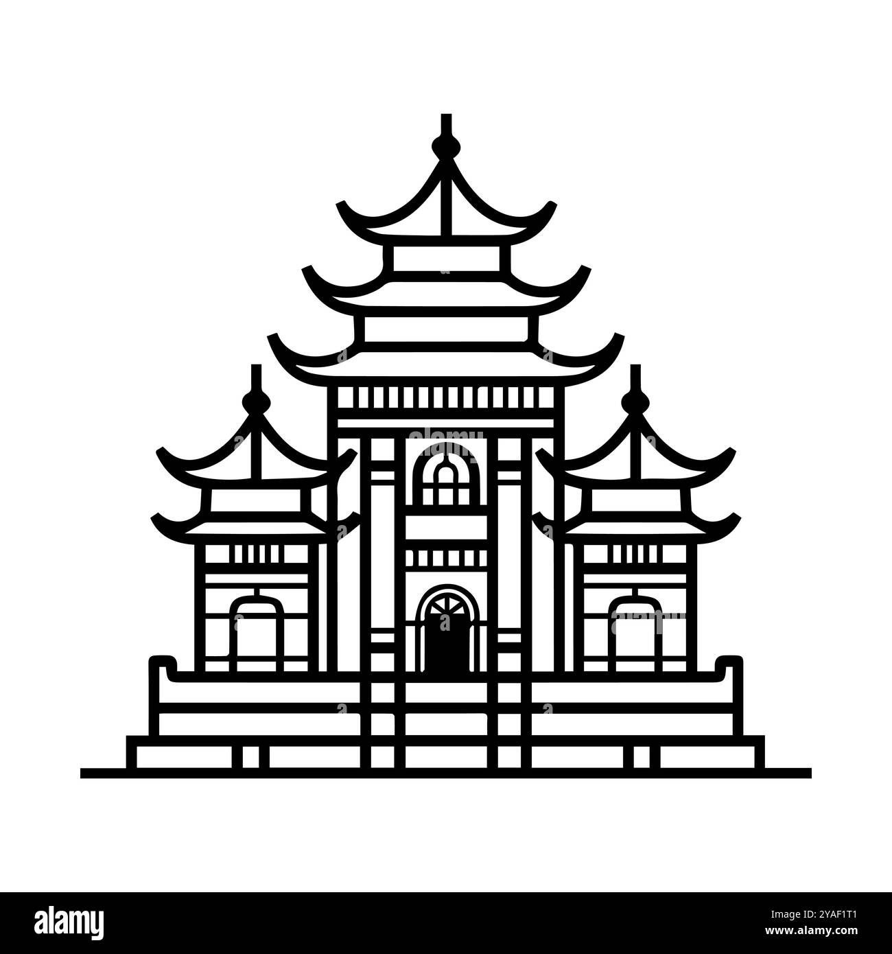temple icon or modern line symbol. Vector line art and icon design with ...