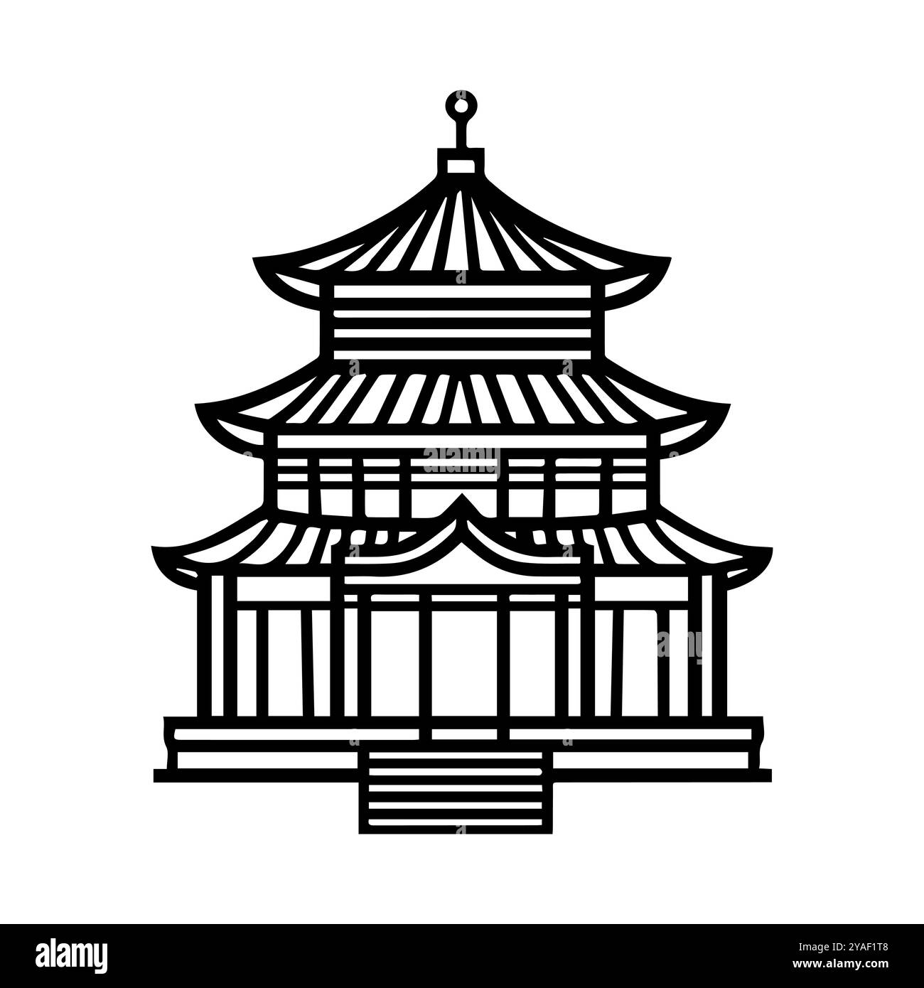 temple icon or modern line symbol. Vector line art and icon design with ...