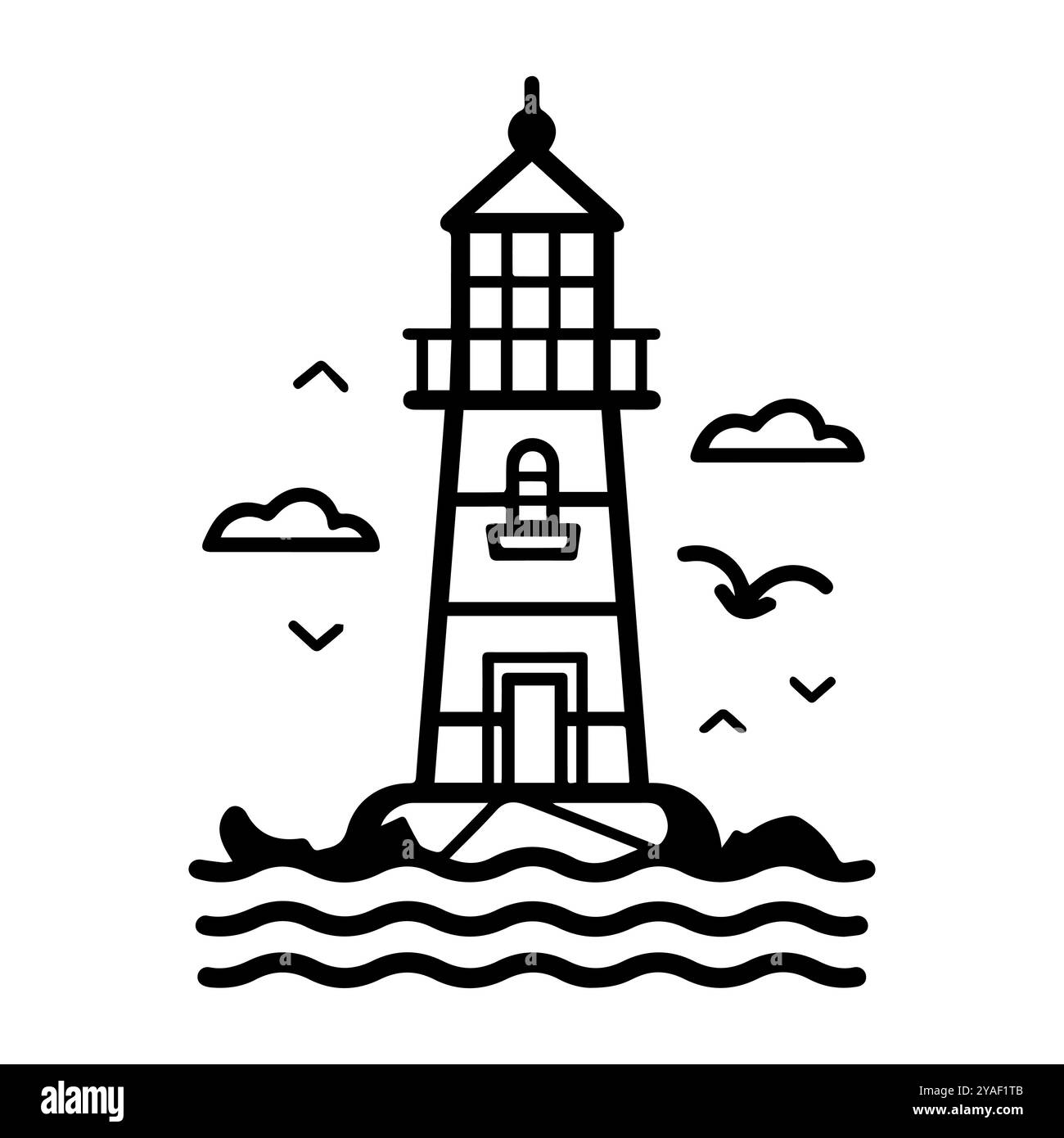 lighthouse icon or modern line symbol. Vector line art and icon design ...