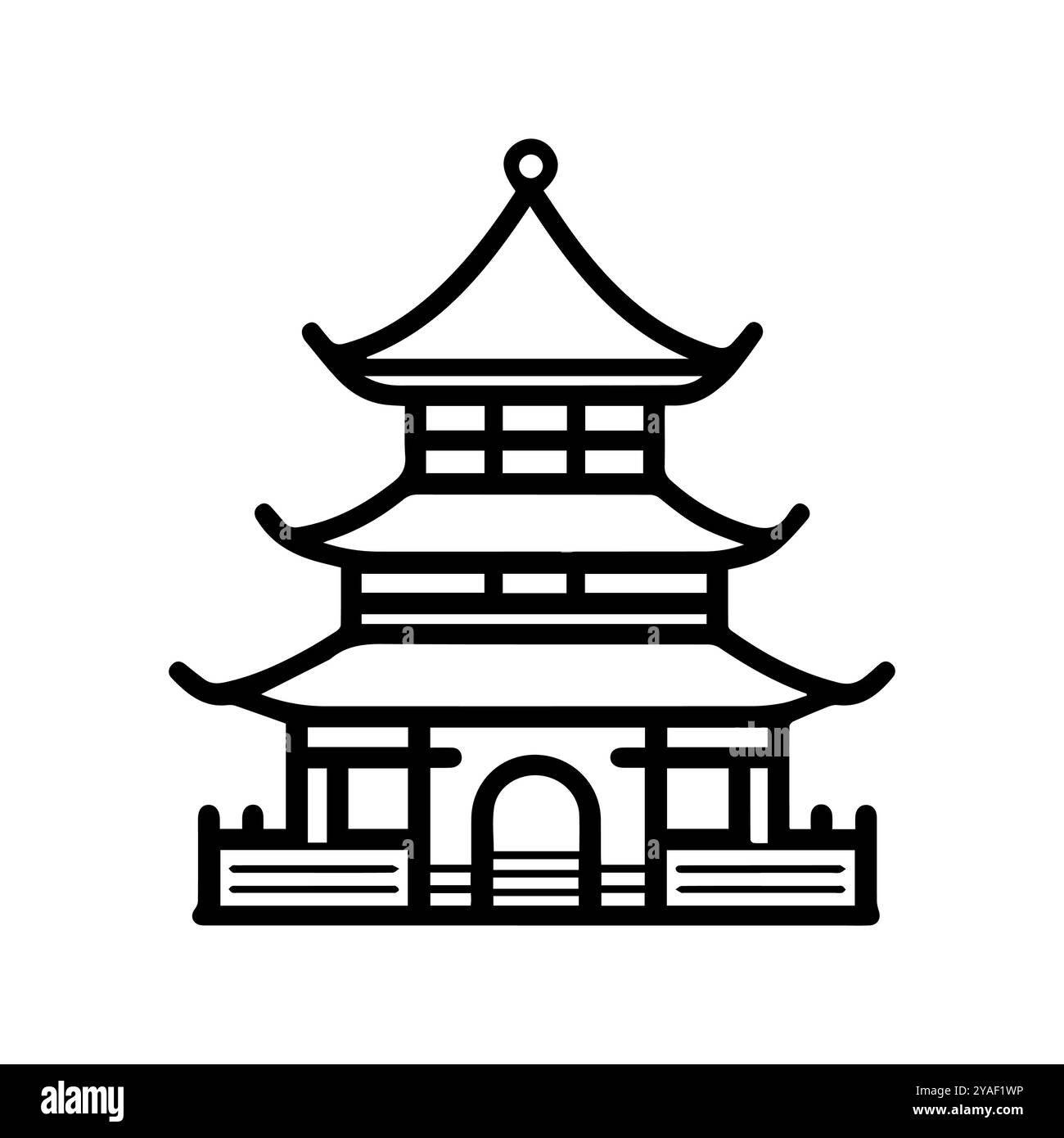 temple icon or modern line symbol. Vector line art and icon design with ...
