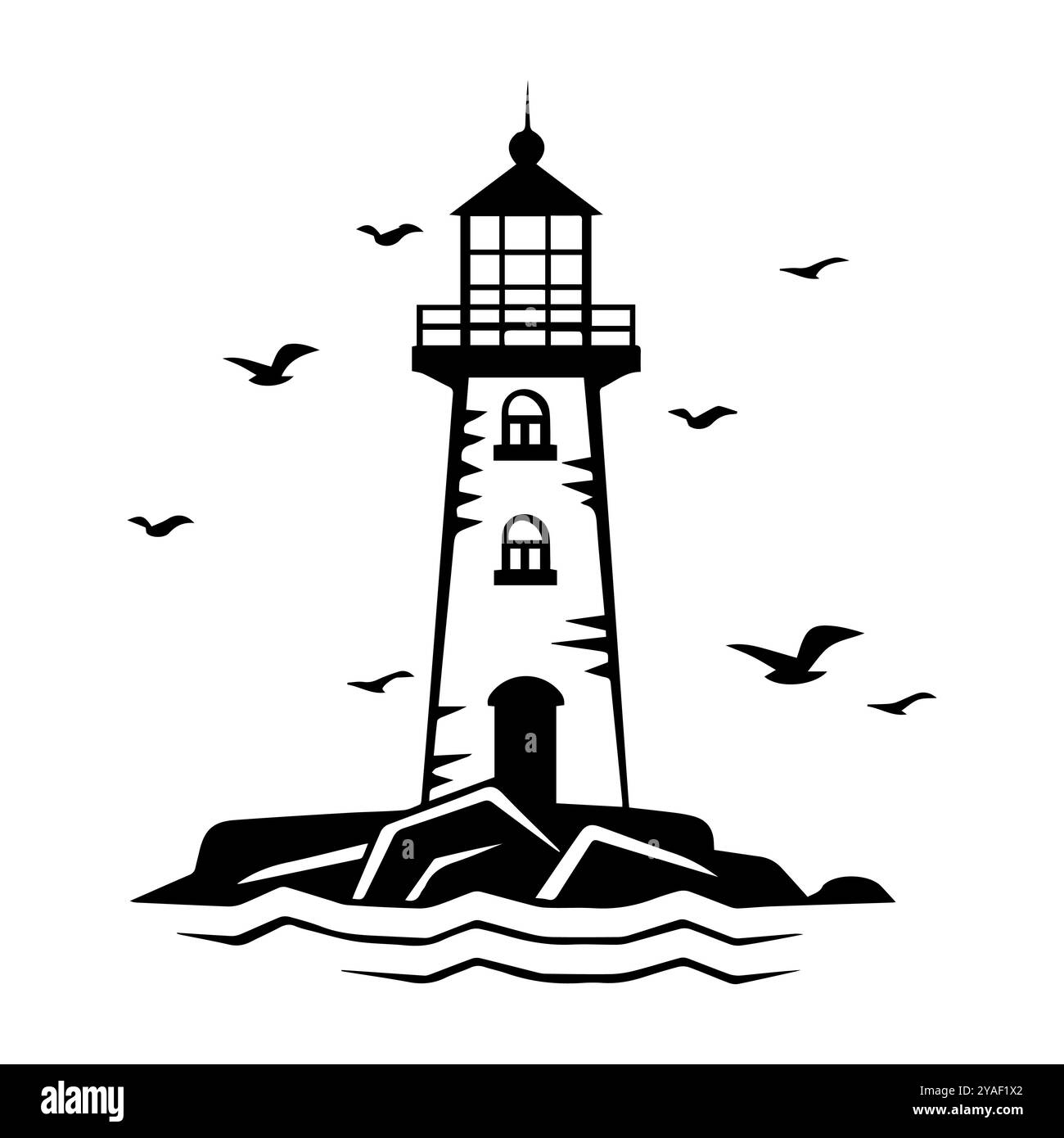 lighthouse icon or modern line symbol. Vector line art and icon design ...