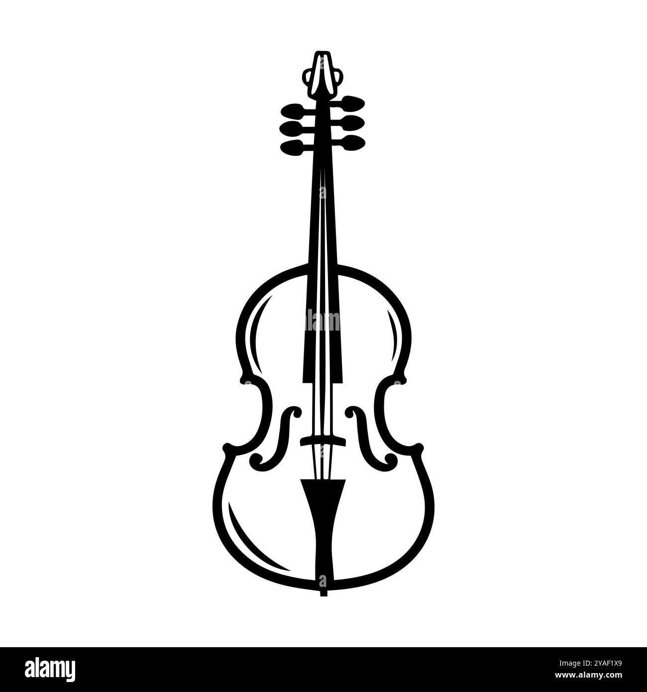 cello icon or modern line symbol. Vector line art and icon design with ...