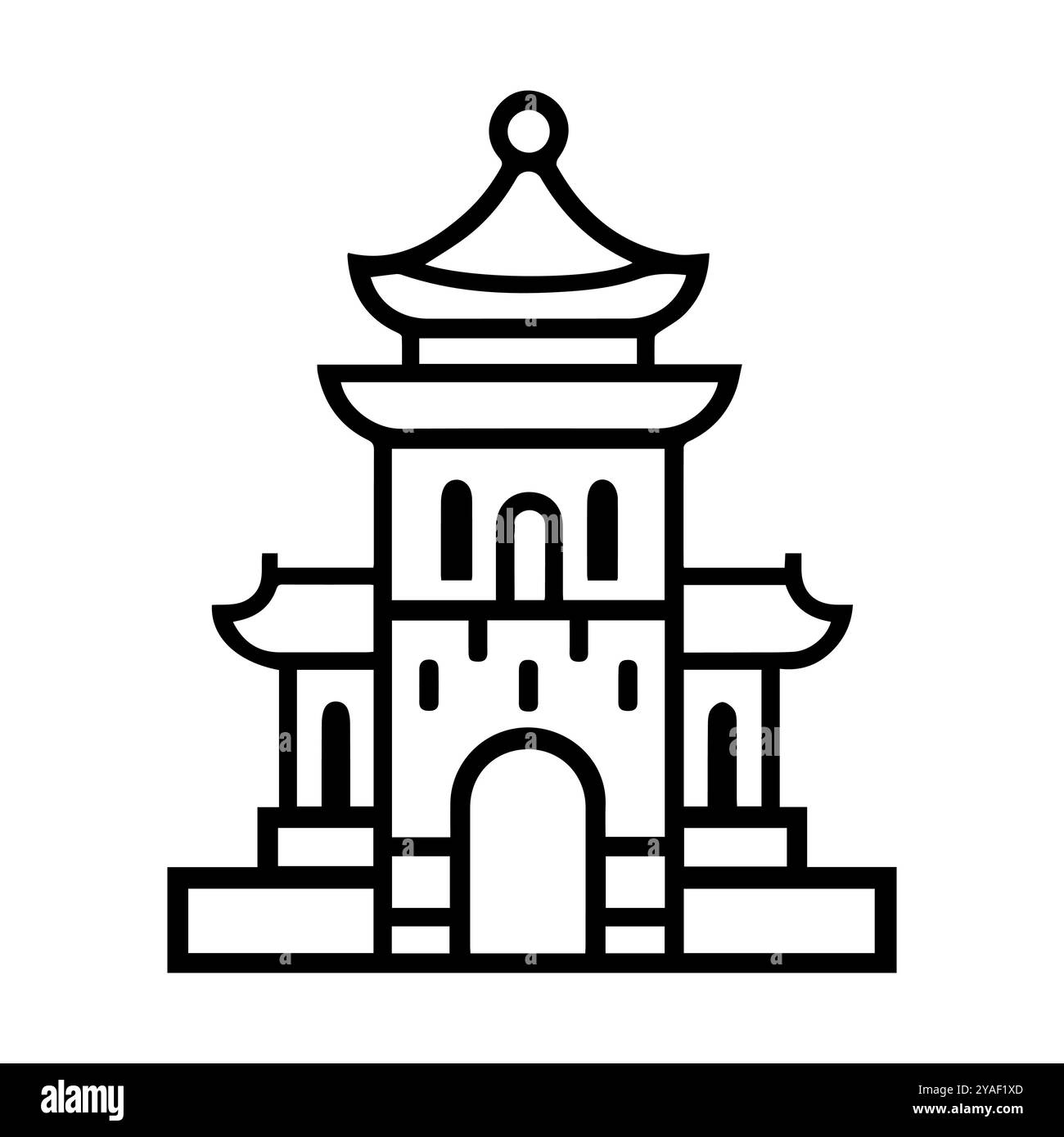 temple icon or modern line symbol. Vector line art and icon design with ...