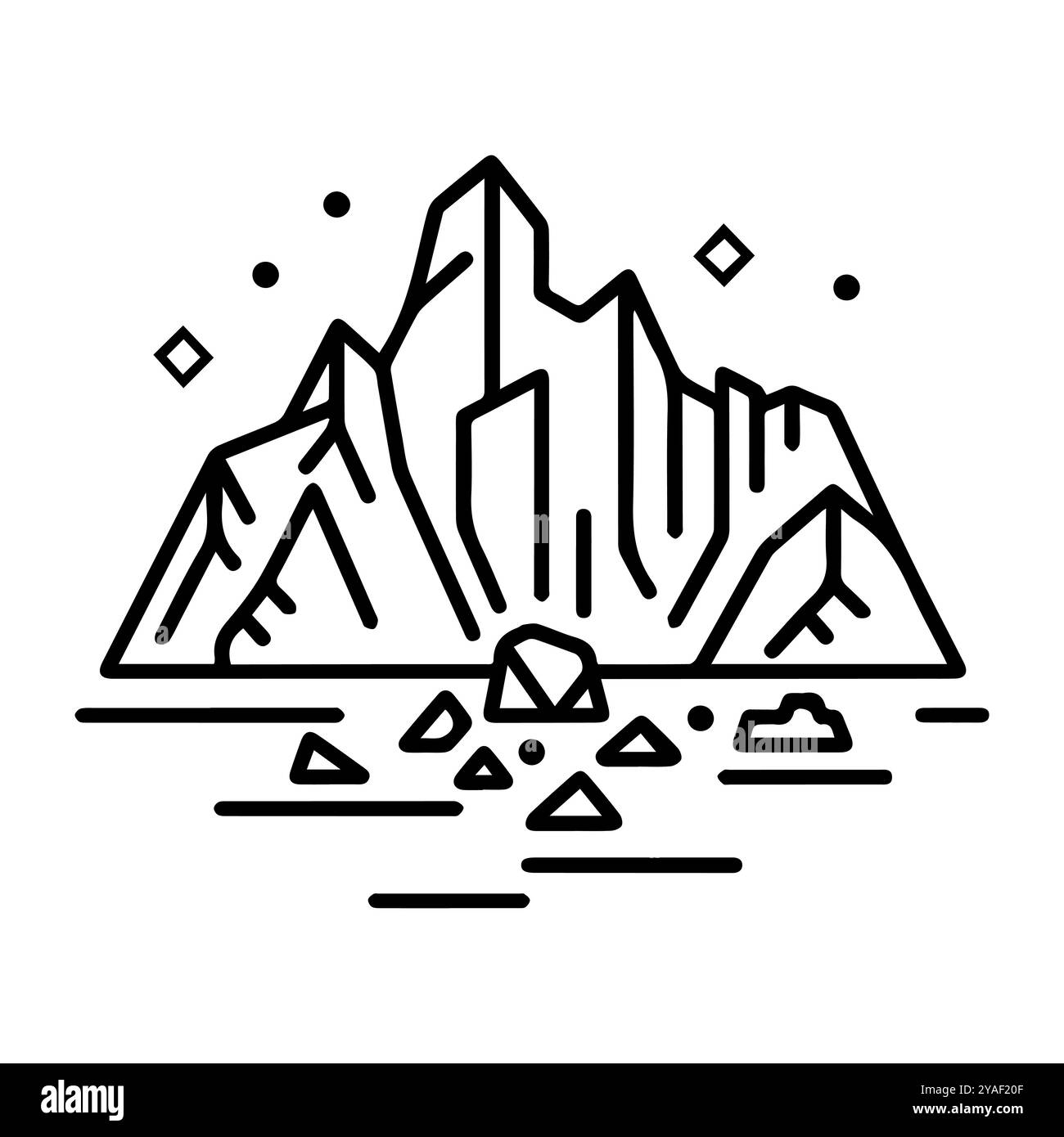 quarry icon or modern line symbol. Vector line art and icon design with ...