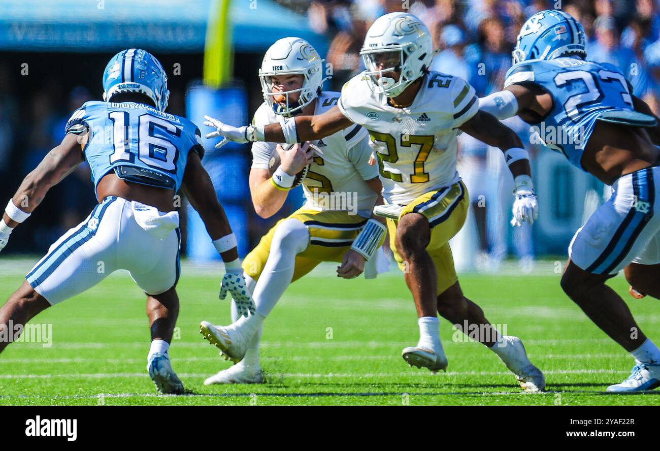 October 12, 2024: Georgia Tech sophomore Zach Pyron (5) with the ...