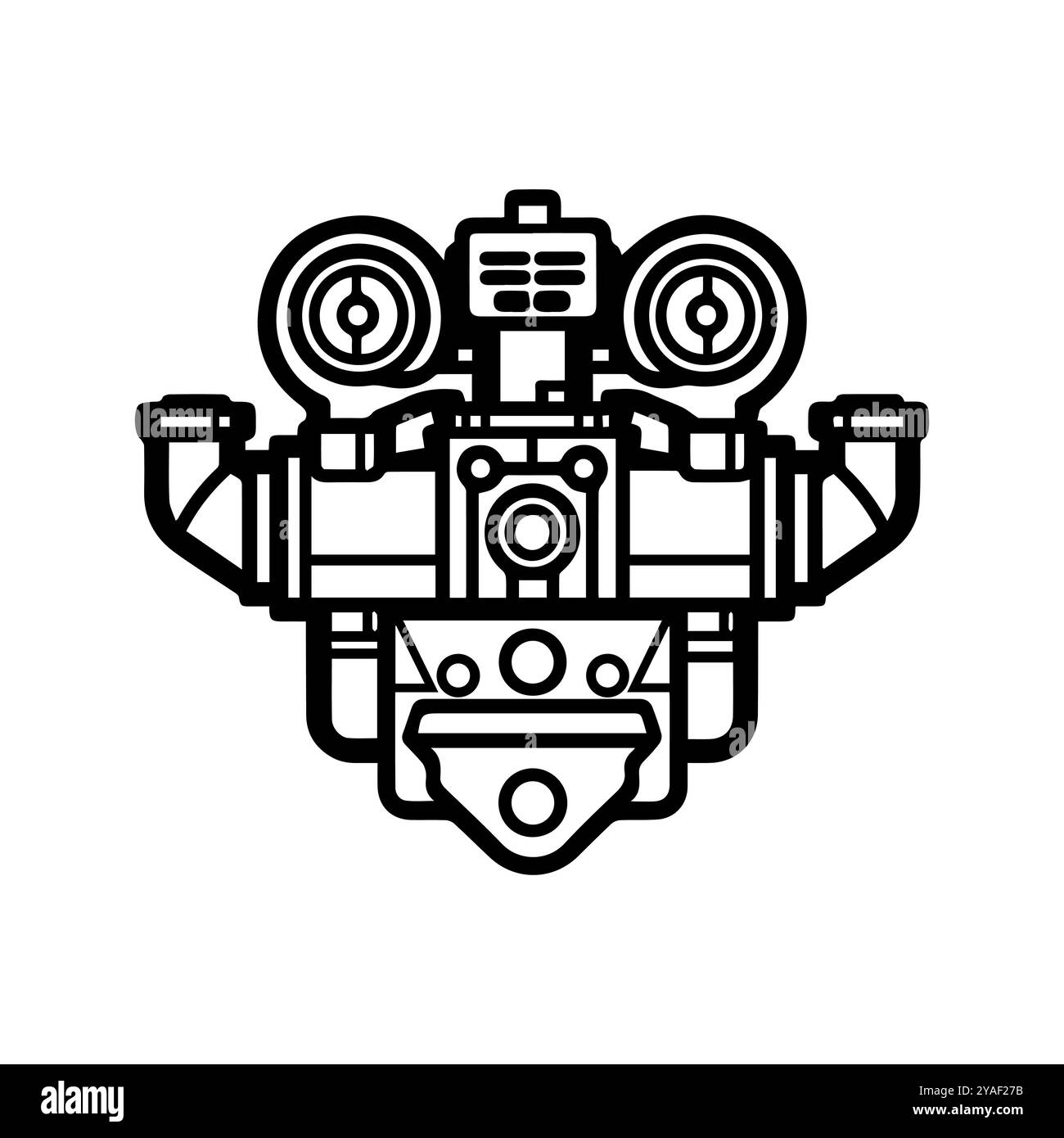 engine icon or modern line symbol. Vector line art and icon design with ...