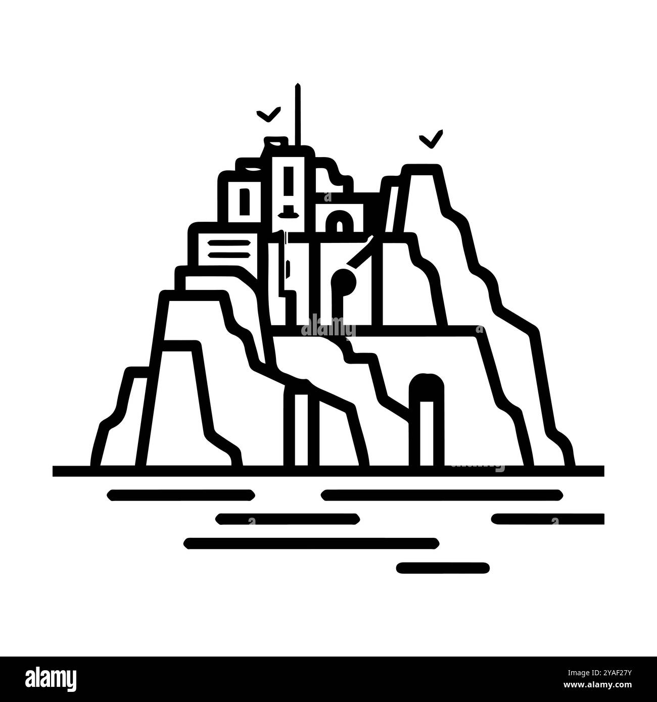 quarry icon or modern line symbol. Vector line art and icon design with ...