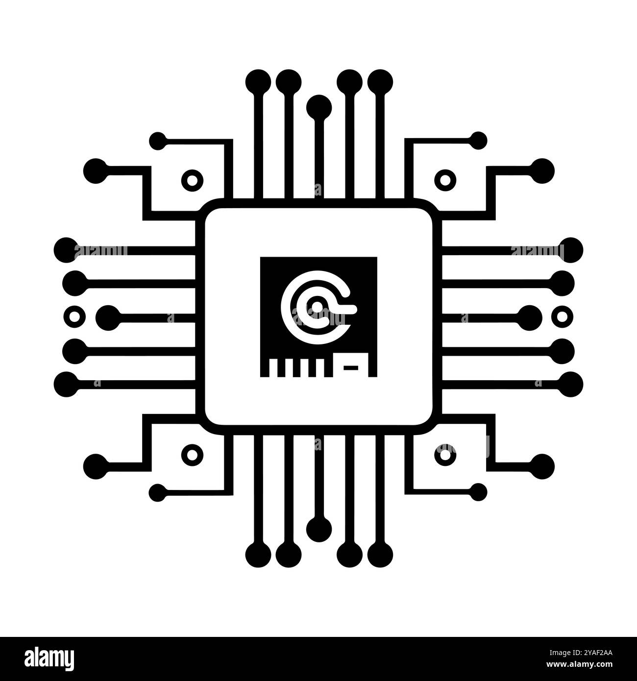 CPU icon or modern line symbol. Vector line art and icon design with ...