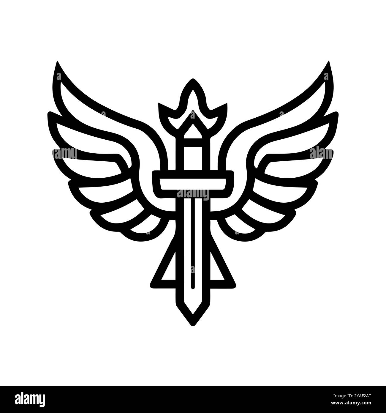 archangel icon or modern line symbol. Vector line art and icon design with bold outline. Black ...