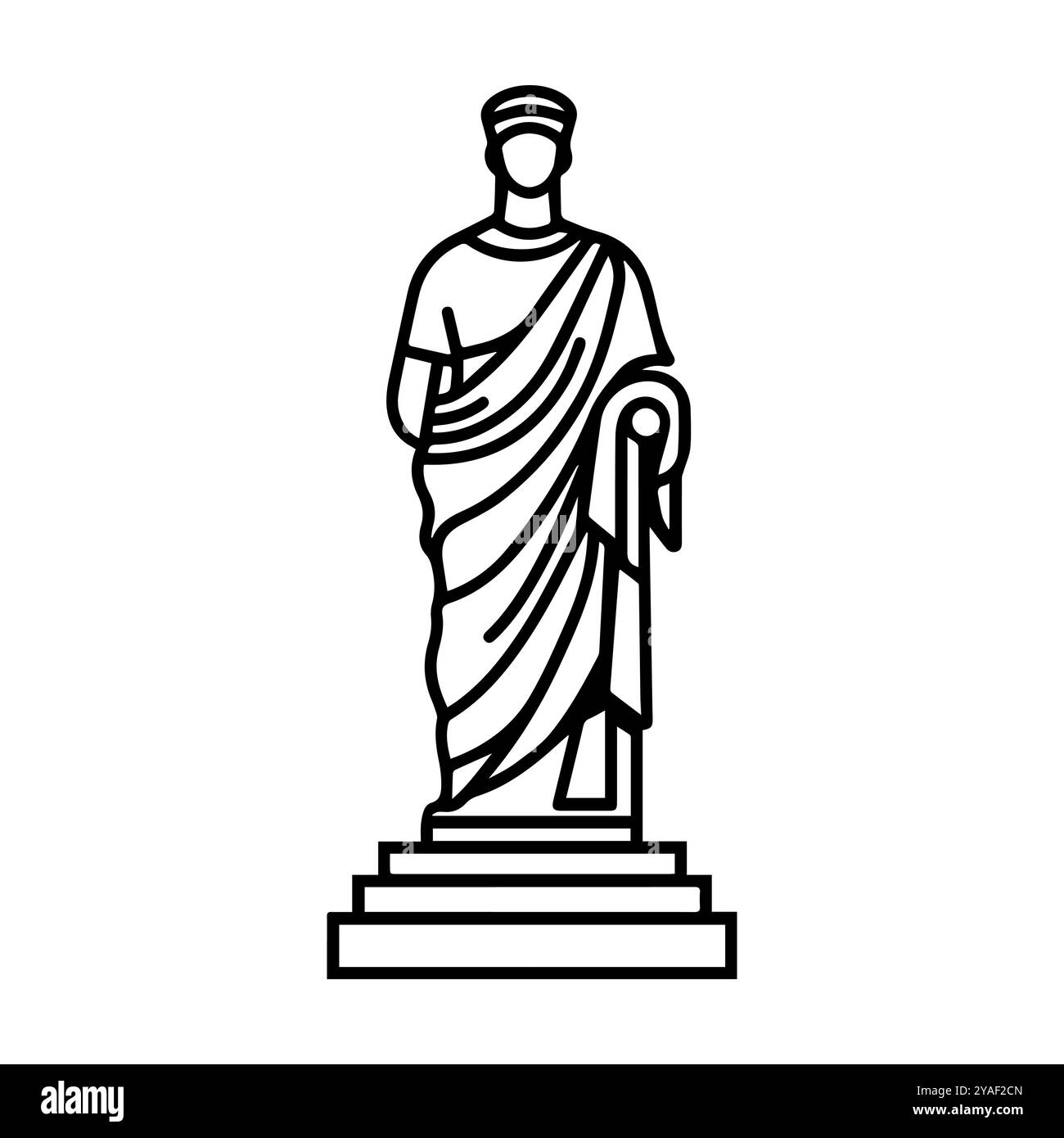 statue icon or modern line symbol. Vector line art and icon design with ...