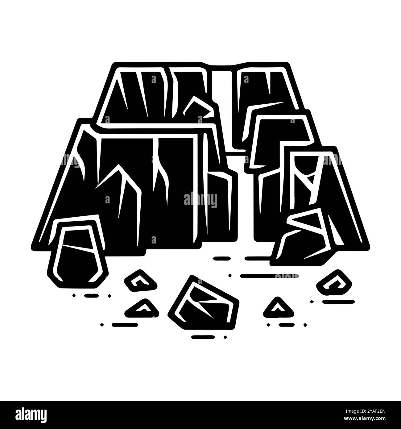 quarry icon or modern line symbol. Vector line art and icon design with ...