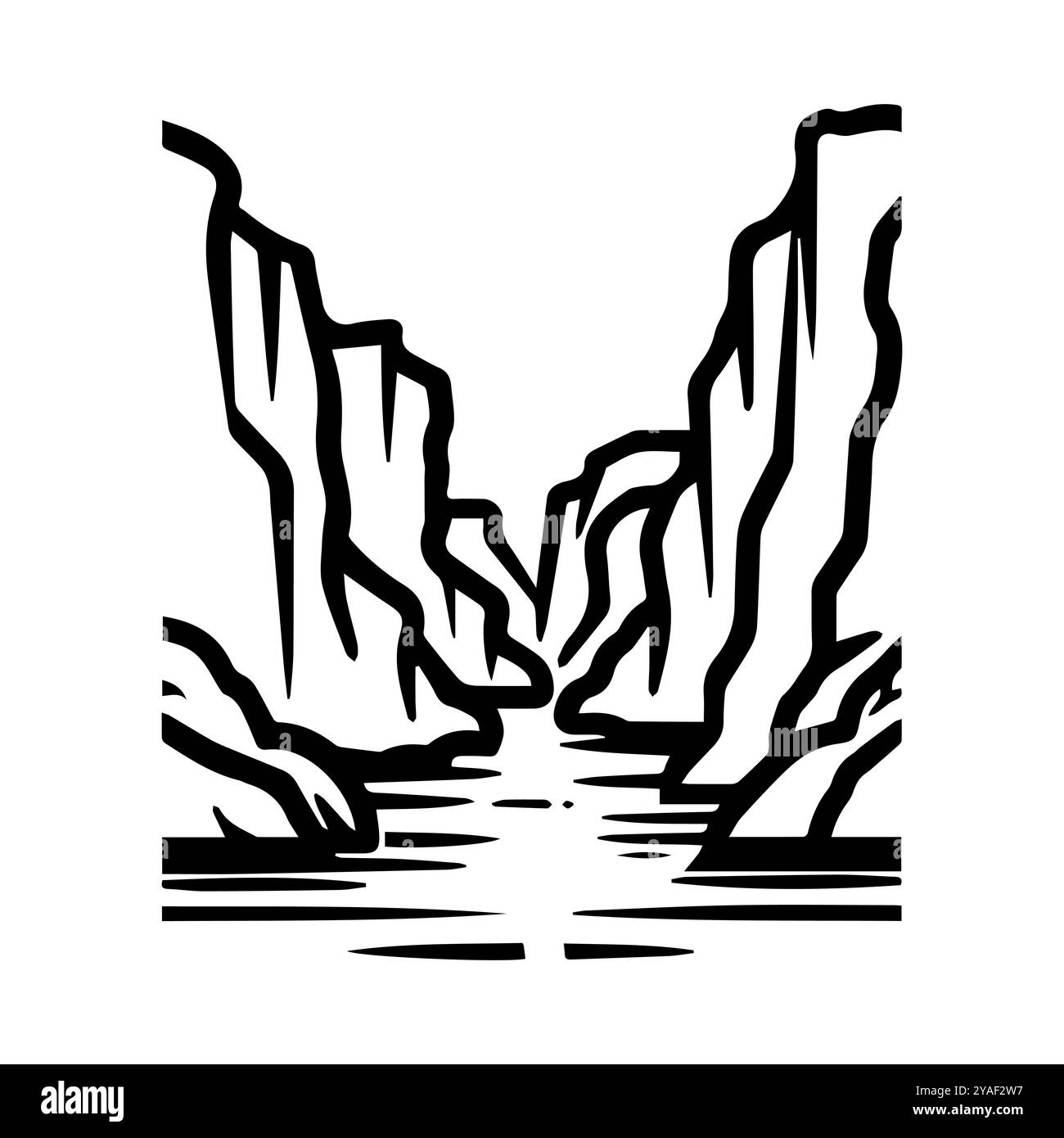 canyon icon or modern line symbol. Vector line art and icon design with ...