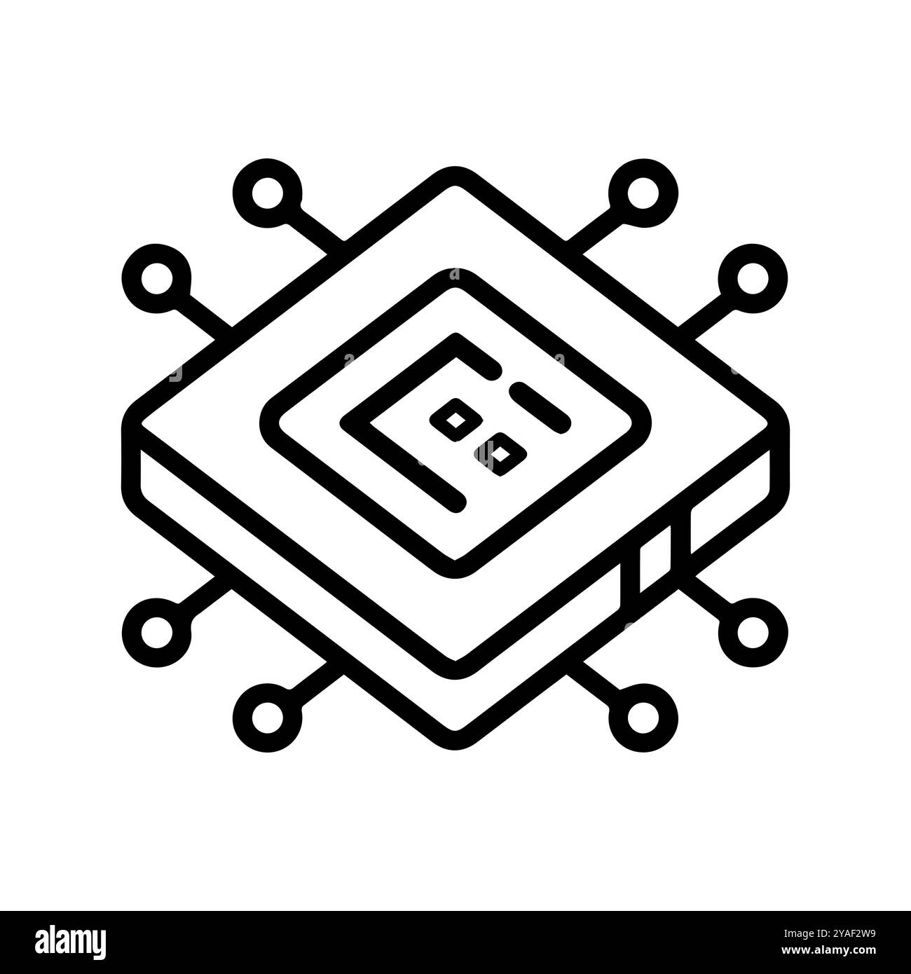 CPU icon or modern line symbol. Vector line art and icon design with ...