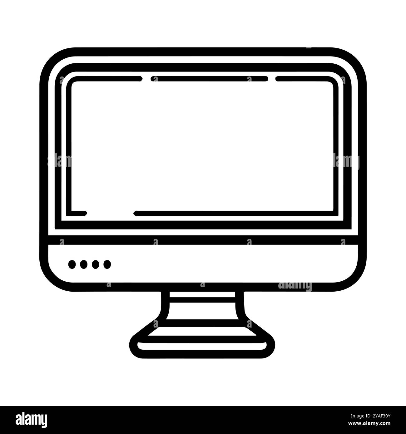 computer icon or modern line symbol. Vector line art and icon design ...