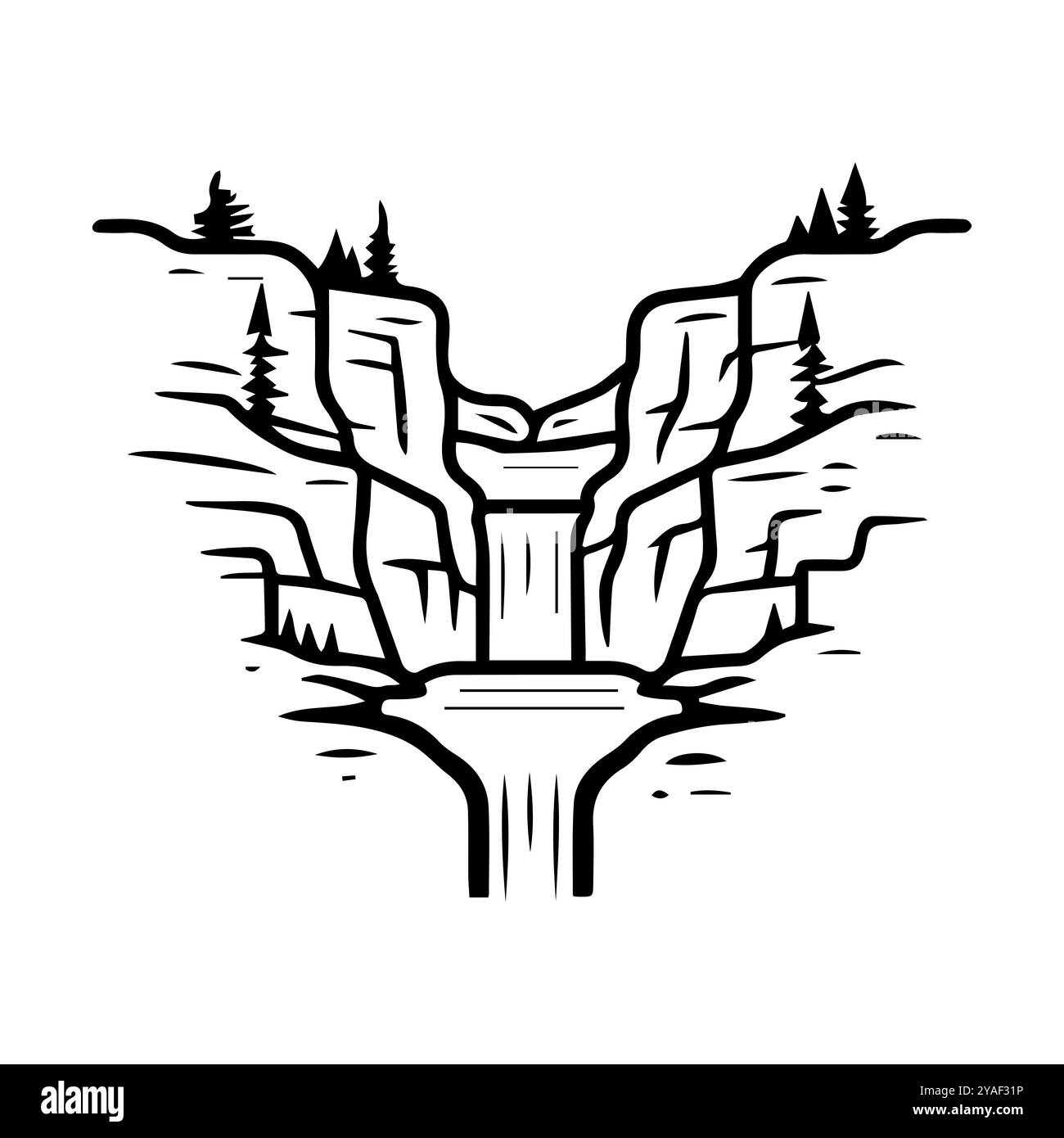 canyon icon or modern line symbol. Vector line art and icon design with ...