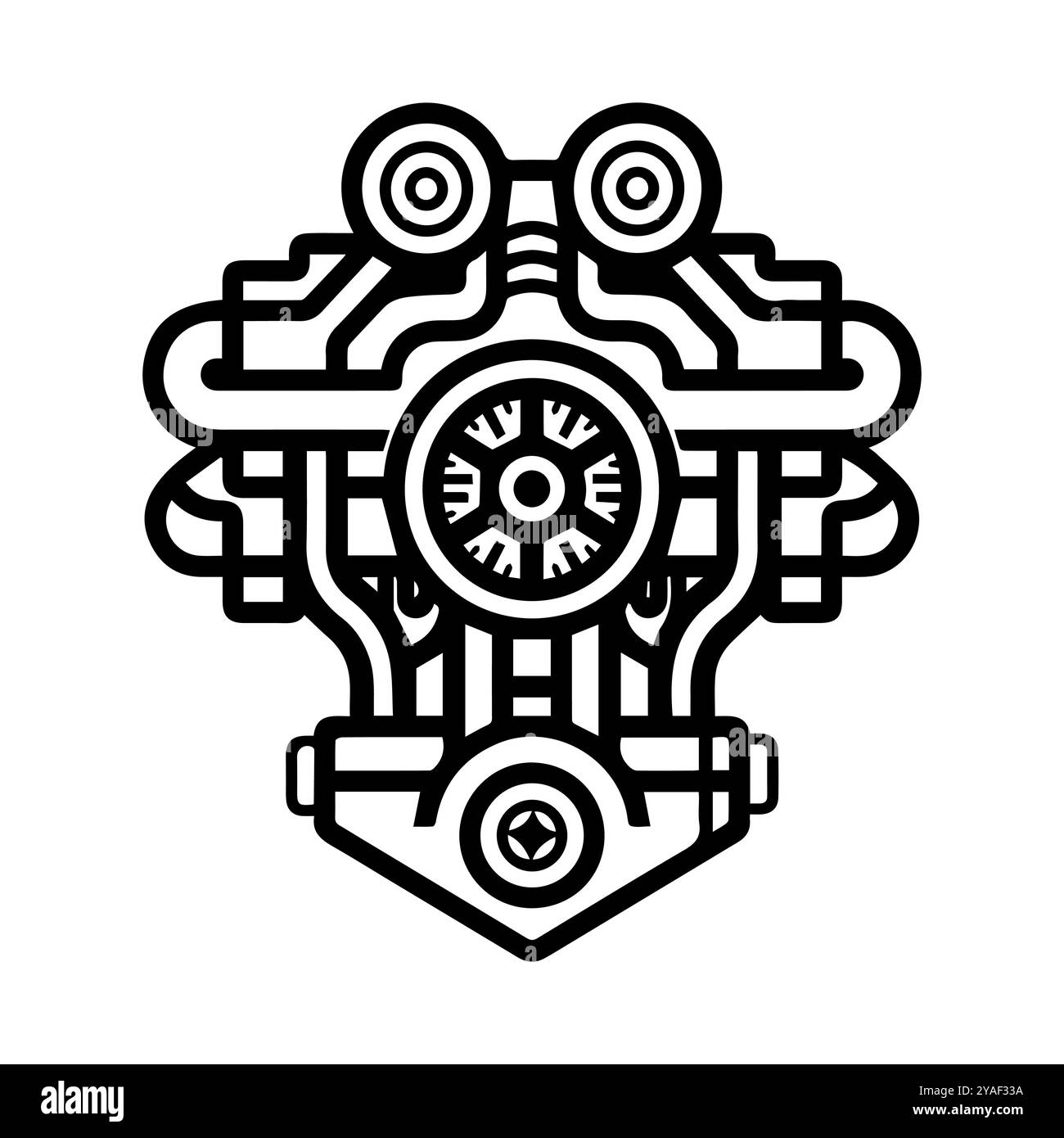 engine icon or modern line symbol. Vector line art and icon design with ...