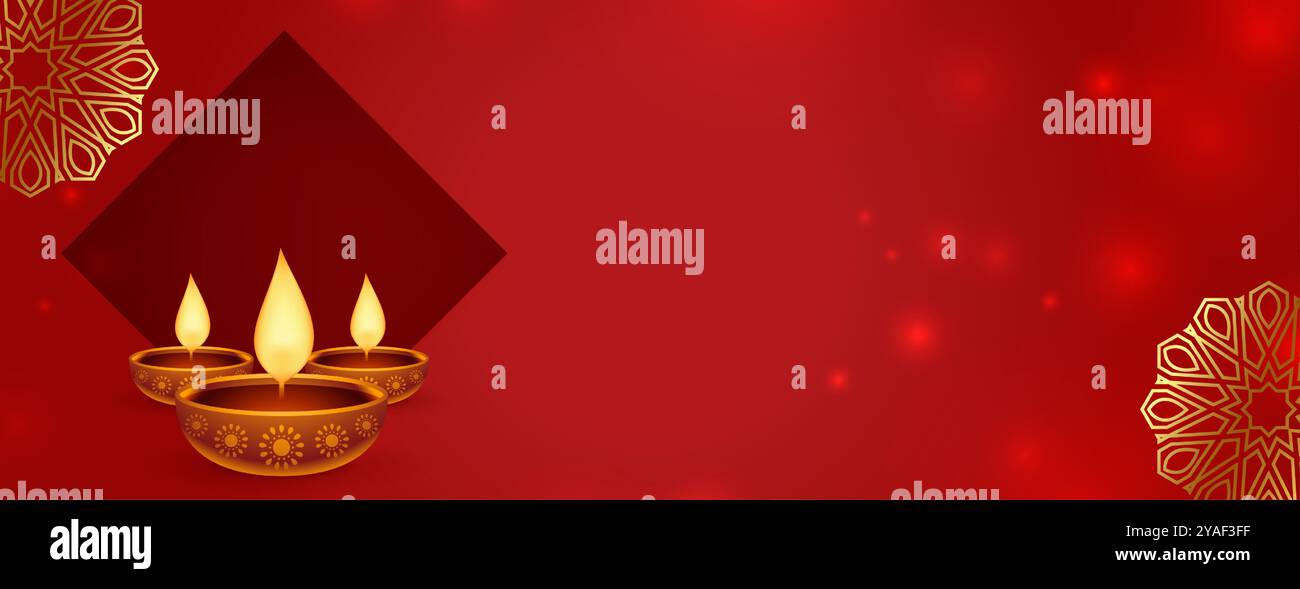 traditional shubh deepavali wishes banner with image or text space ...