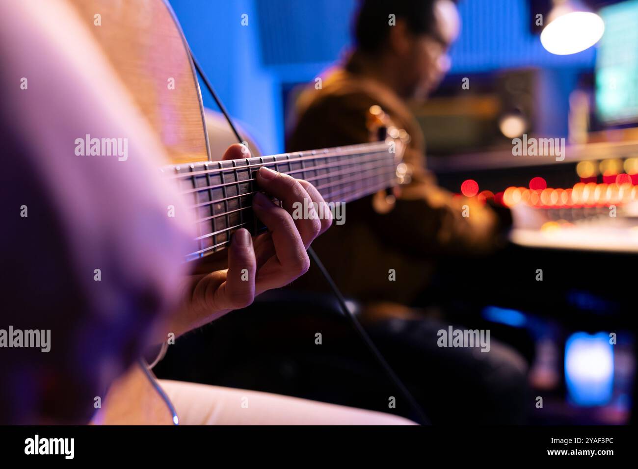 Close up producer composing track hi-res stock photography and images ...