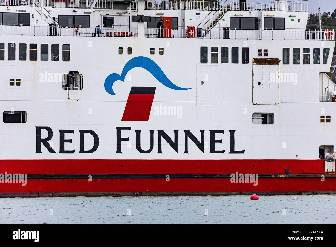 Red Funnel ferry 'Red Falcon' departing Cowes ferry terminal on the ...