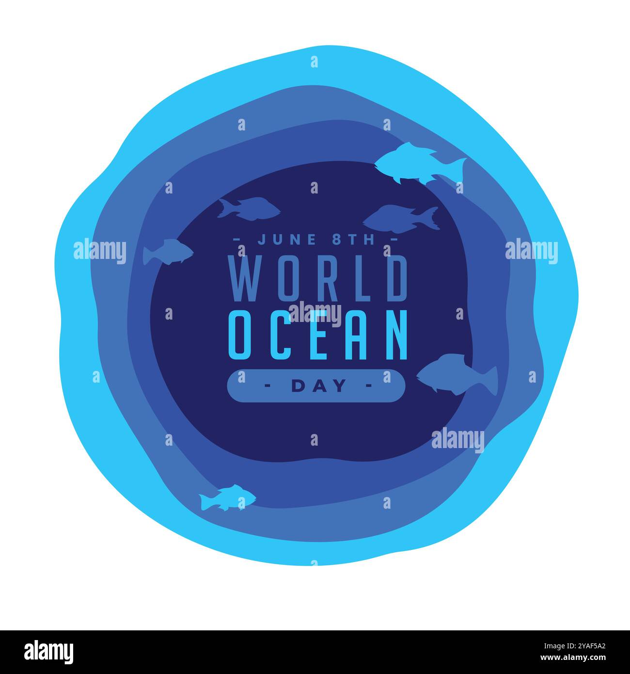 stylish world ocean day background save marine life vector Stock Vector ...