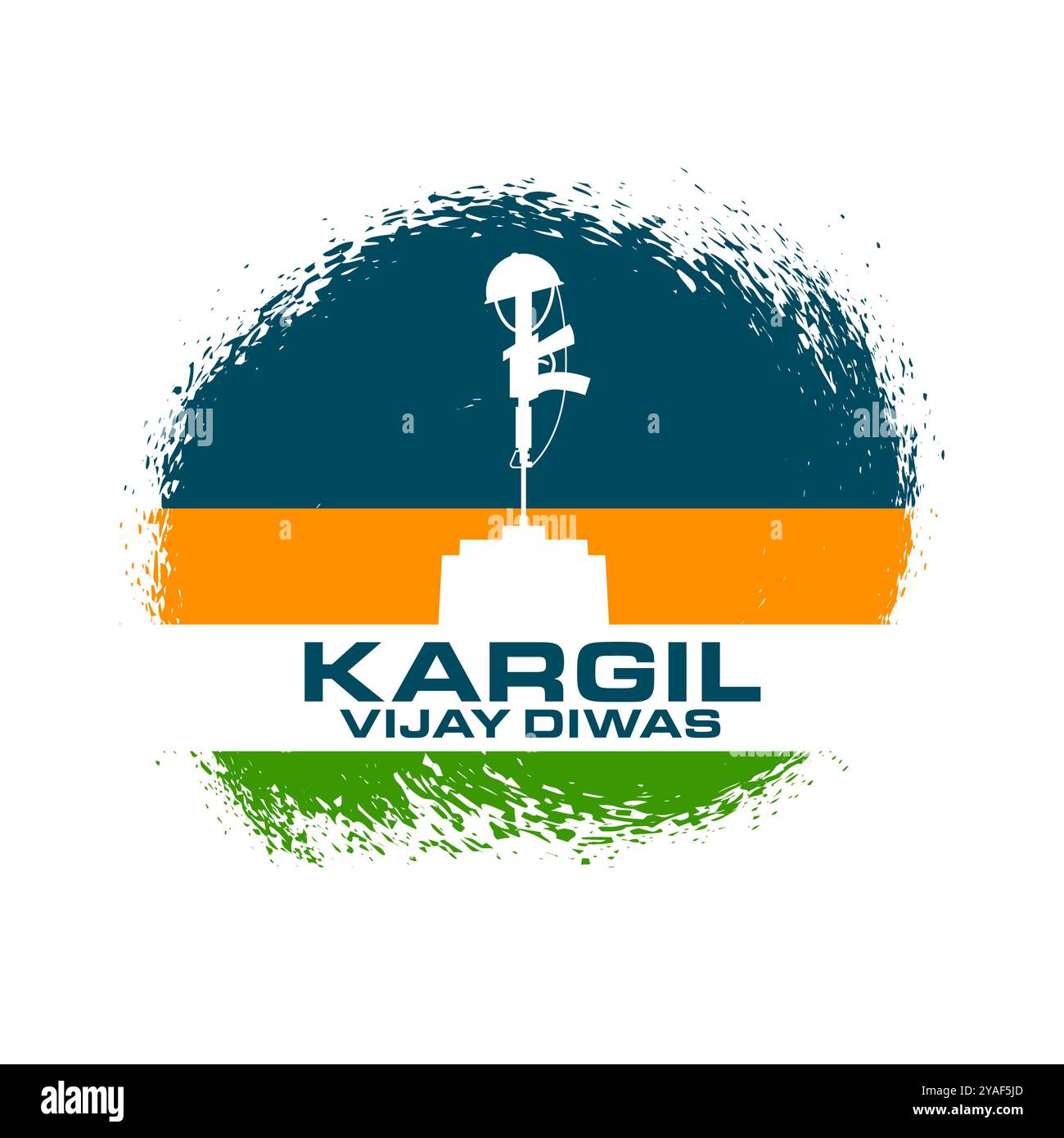 kargil vijay diwas grungy background with indian flag theme vector ...