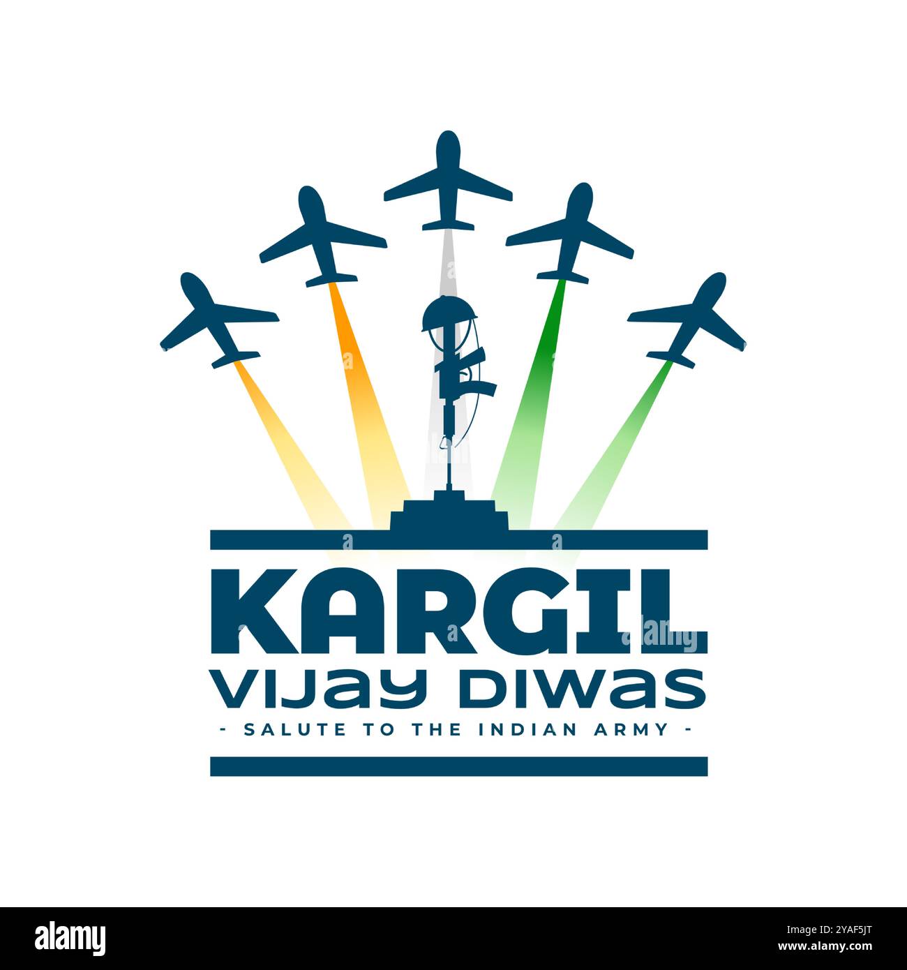 26th july kargil vijay diwas freedom background with fighter plane vector Stock Vector Image ...