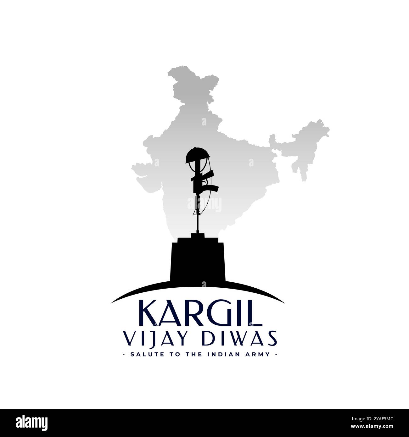 kargil victory day warrior background with indian map silhouette vector ...