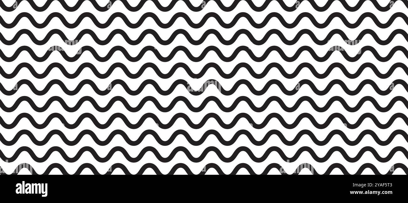 Wavy thick lines background. Black and white undulated strips pattern ...