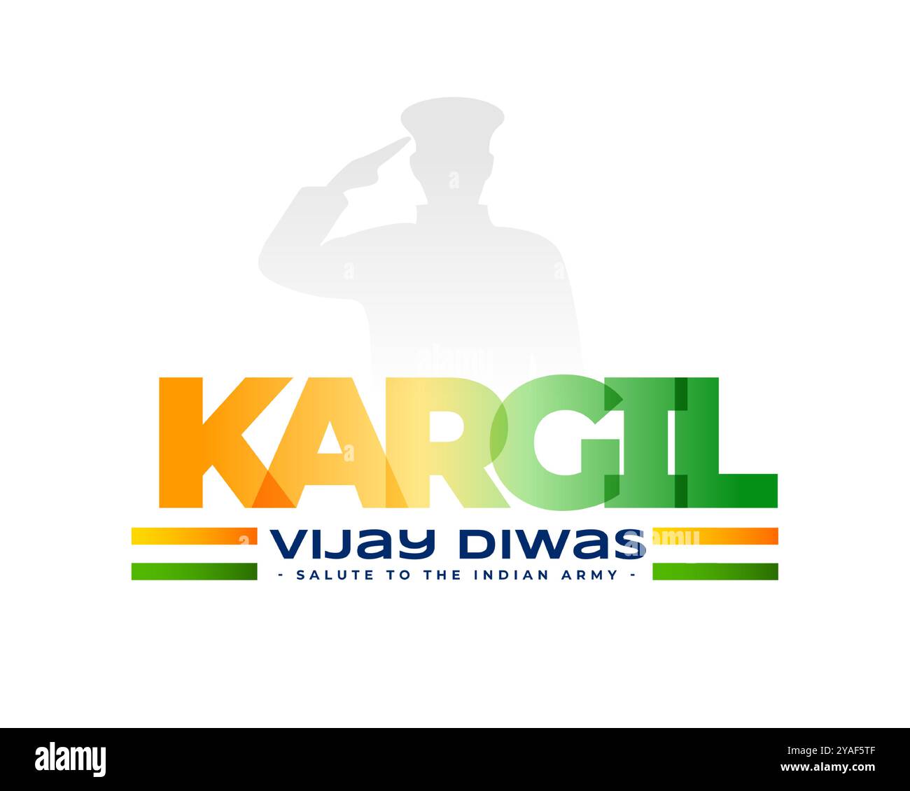 26th july kargil victory day background with saluting solider silhouette vector Stock Vector ...