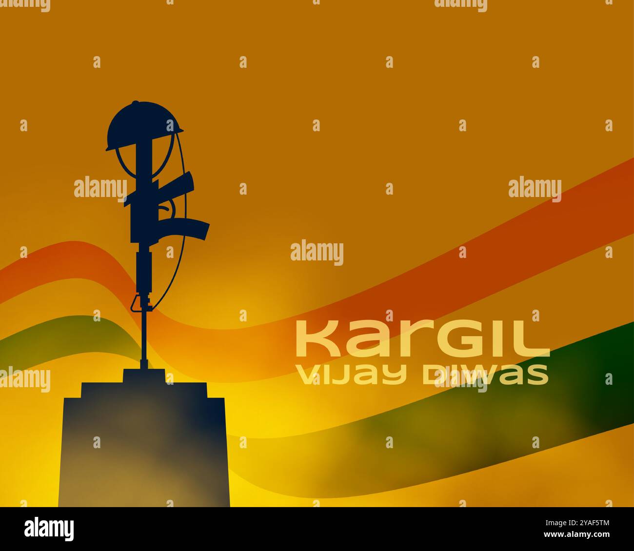 26th july kargil victory day background with war memorial theme vector ...