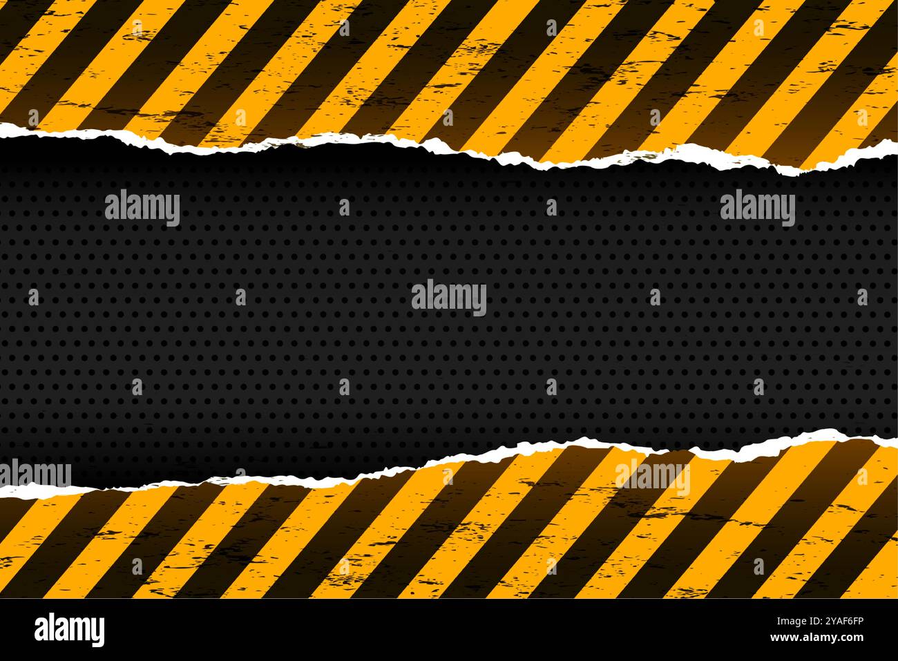 dark metallic warning alert empty background in paper torn style vector ...