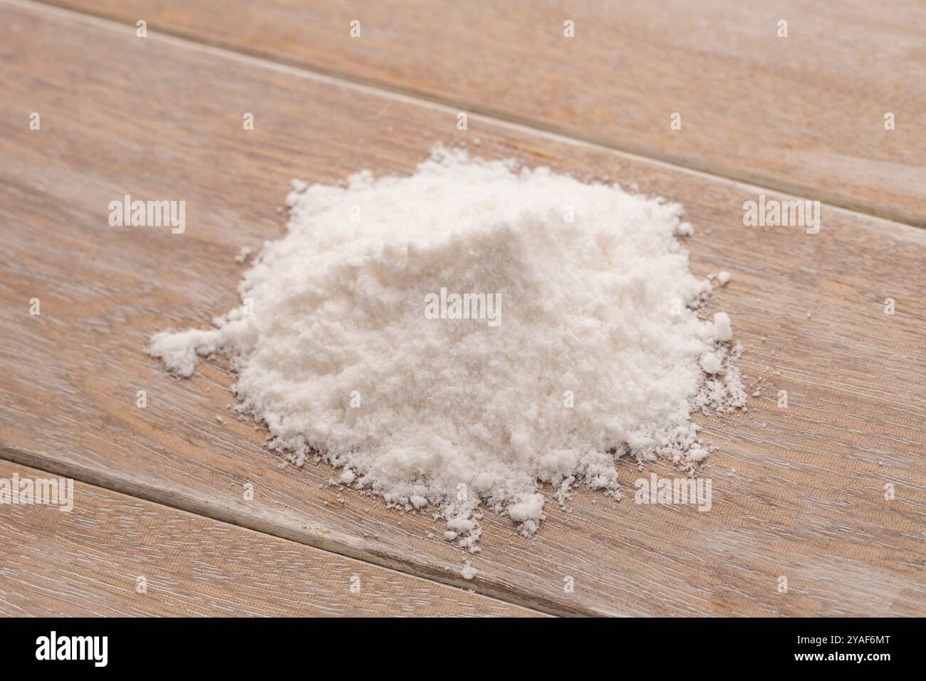 Sodium Bicarbonate - Crystalline solid compound on wooden background ...