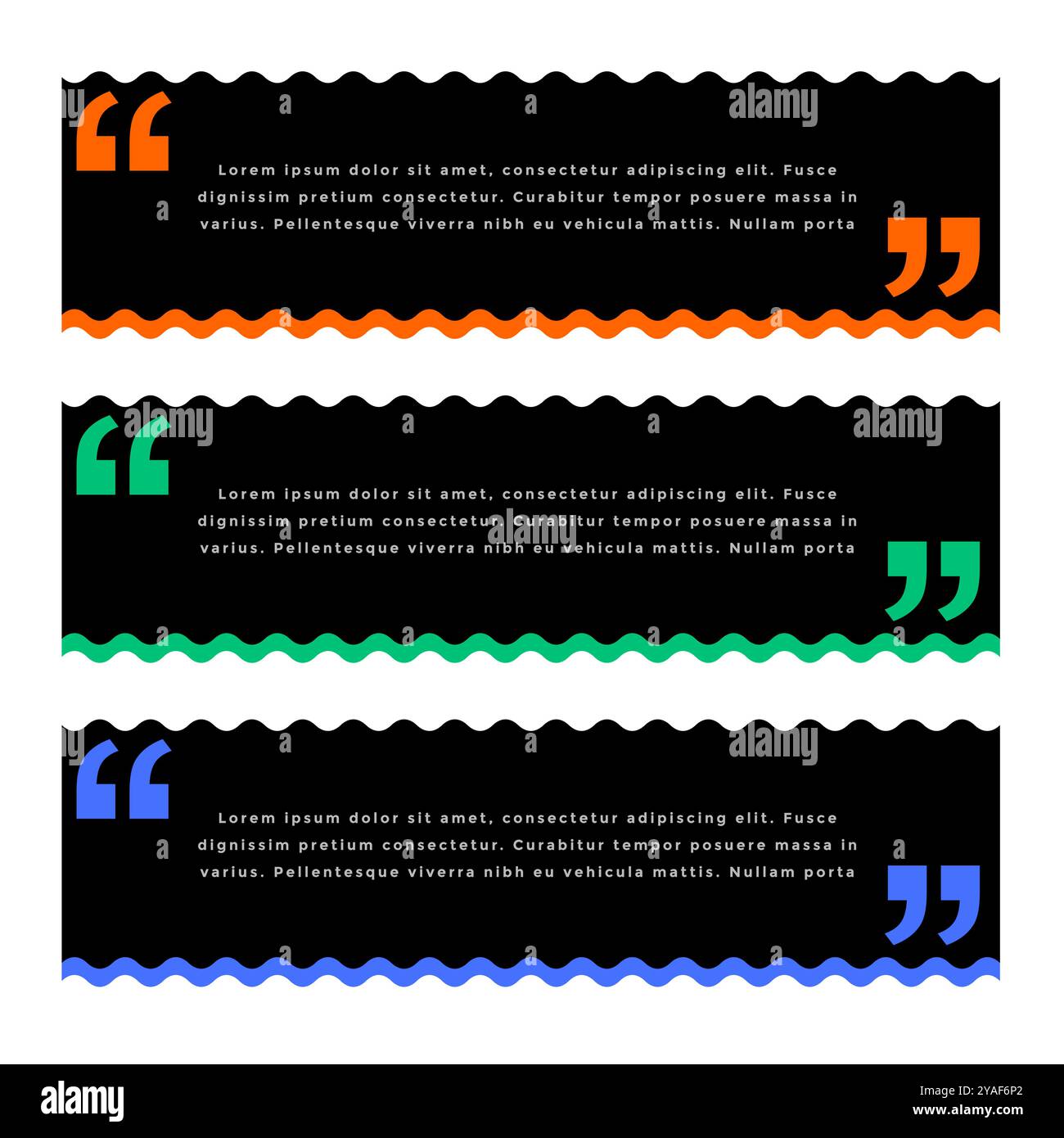 set of three inverted comma sign dark template design vector Stock ...