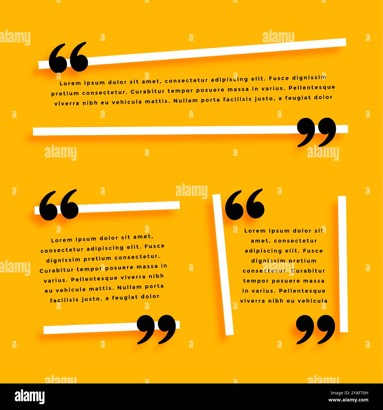 set of word punctuation inverted comma yellow template design vector ...