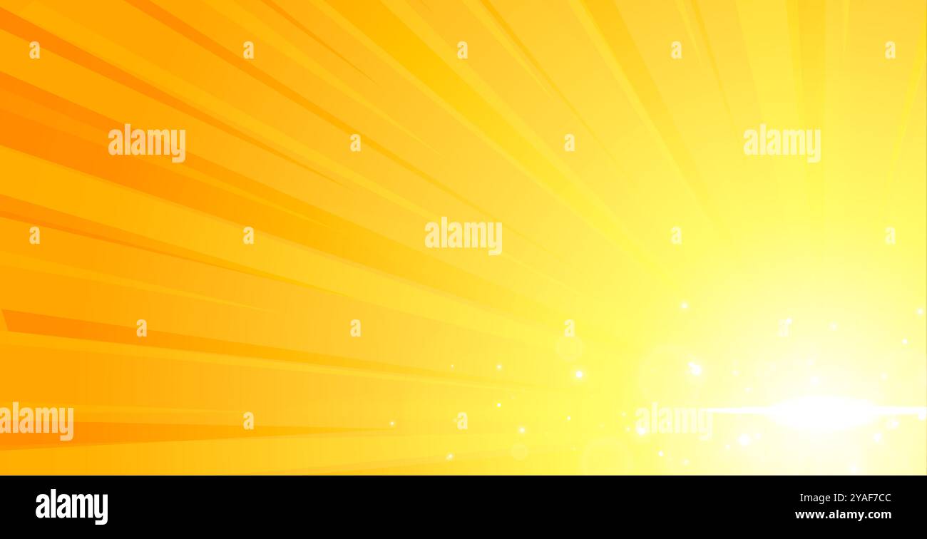 abstract and bright sun beam yellow background lines with starburst ...