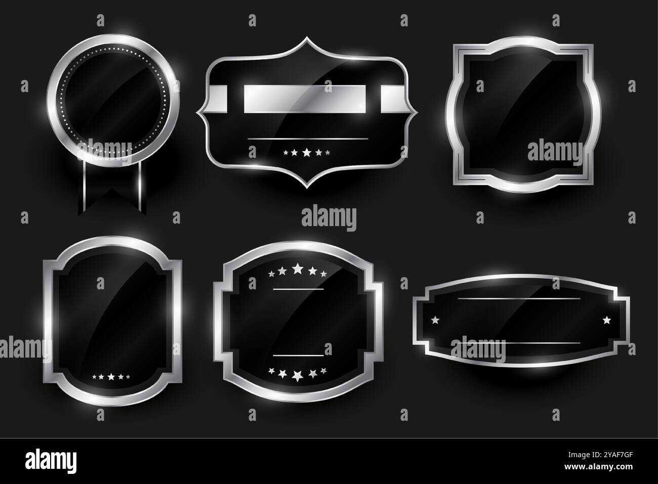 vintage inspired empty badge label symbol design in pack of six vector ...