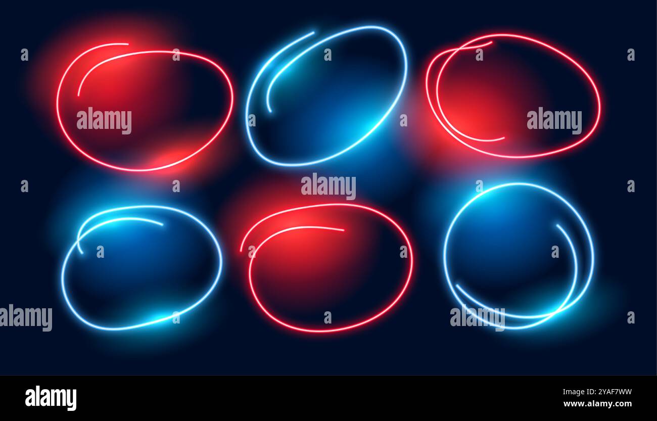 Blue circular neon hi-res stock photography and images - Alamy